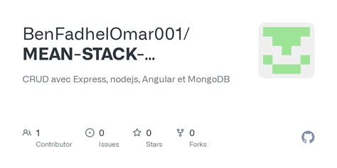 Github Benfadhelomar001mean Stack Application Crud Avec Express