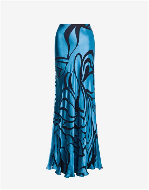 Long Satin Skirt Devoré Alberta Ferretti