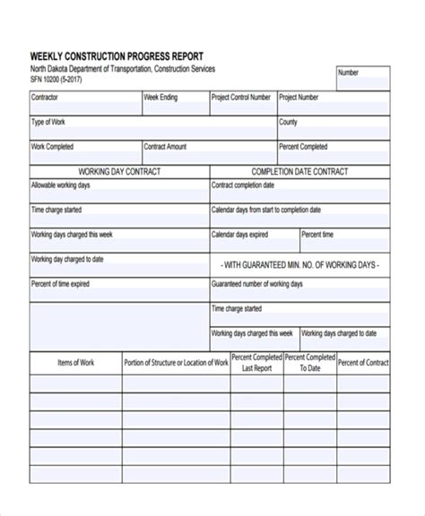 Construction Status Report Template 2 Templates Example Templates