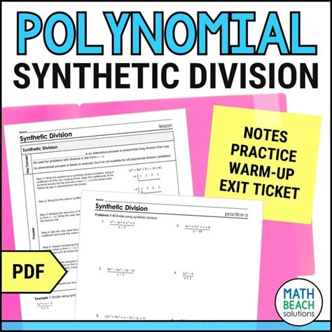 Synthetic Division Notes Practice Video By Math Beach Solutions