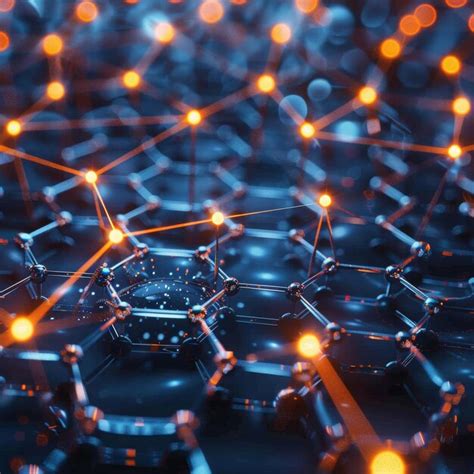 Nanotechnology Structure Of Hexagonal Nano Material Macro Abstract Futuristic Network Of Neurons