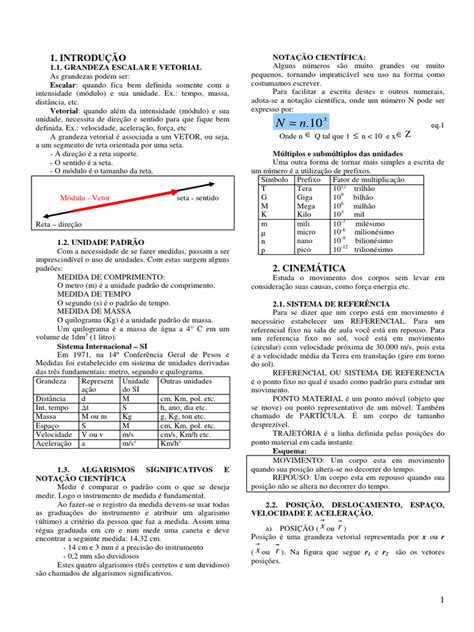 Grandeza Escalar E Vetorial Pdf Vetor Euclidiano Velocidade