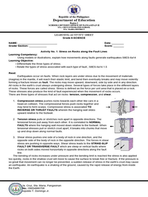 Grade 8 Fault And Earthquakes Pdf