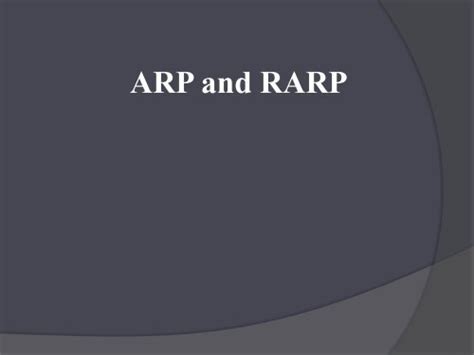 arp and rarp
