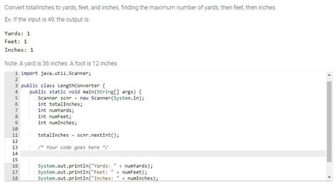 Solved Convert Totallnches To Yards Feet And Inches
