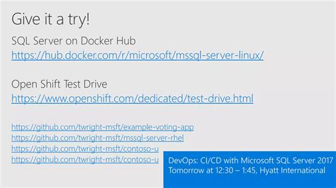 Microsoft Ignite 2017 Sql Server On Kubernetes Swarm And Open Shift Pptx Cloud Computing