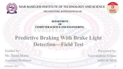 Predictive Braking With Brake Light Detection Ppt Ppt