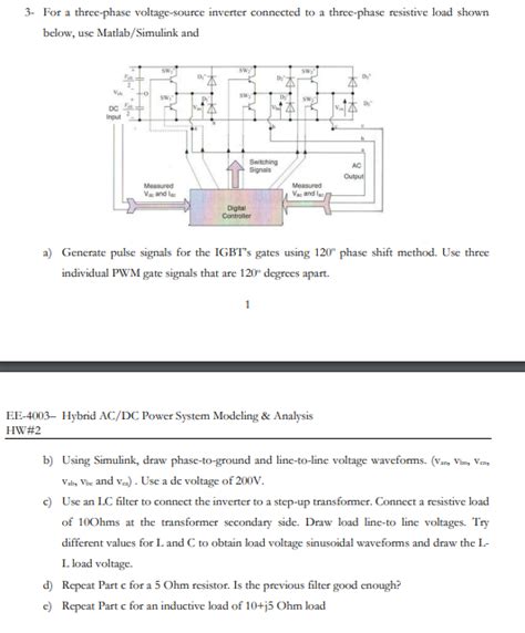 Solved 3 For A Three Phase Voltage Source Inverter