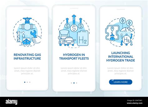 Promoting Green Hydrogen Onboarding Mobile App Page Screen Stock Vector