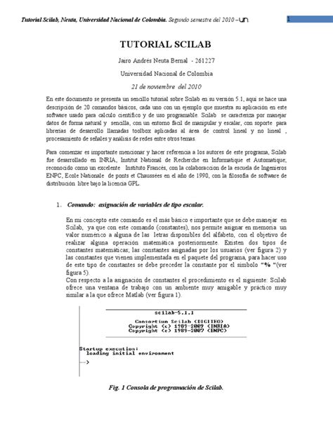 Tutorial Scilab Pdf Vector Euclidiano Multiplicación