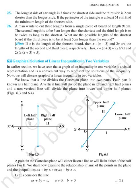 NCERT Book Class Maths Chapter LINEAR INEQUALITIES