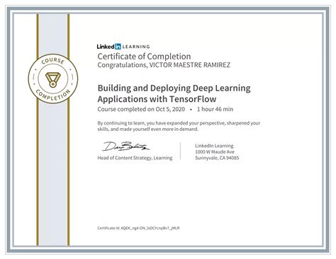 certificate for building and deploying deep learning applications with