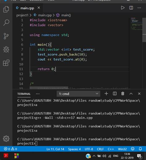 Terminal Can T Print Vector In C Stack Overflow
