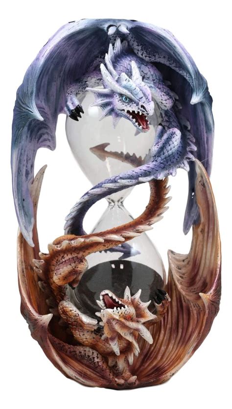 Ebros Invertible Elemental Ice And Fire Dual Dragon Sandtimer Statue 7