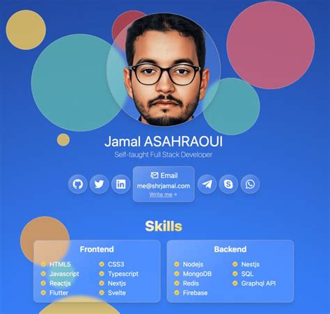 jamal shr on linkedin svelte sveltekit tailwindcss portfolio