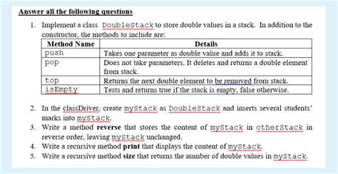 Solved Answer All The Following Questions 1 Implement A
