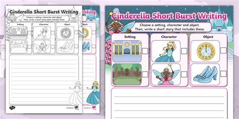 Cinderella Short Burst Writing Template Teacher Made