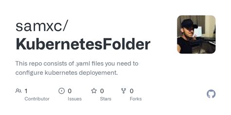 GitHub Samxc KubernetesFolder This Repo Consists Of Yaml Files You Need To Configure