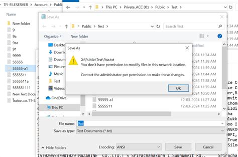unable to save correctly to network share microsoft qanda