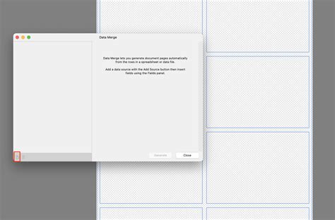 The Data Merge Manager Modal Window Has No Add Source Button Visible V1 Bugs Found On Macos