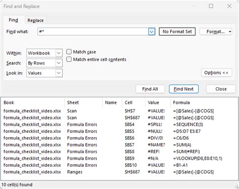 Excel Formula Checklist My Online Training Hub