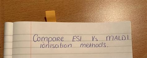 Solved Compare Esi Vs Maldi Jonisation Methods