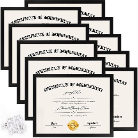 10 Pack 85x11 Certificate Frames Black Diploma Document Frame With Clear Plexiglass Tabletop