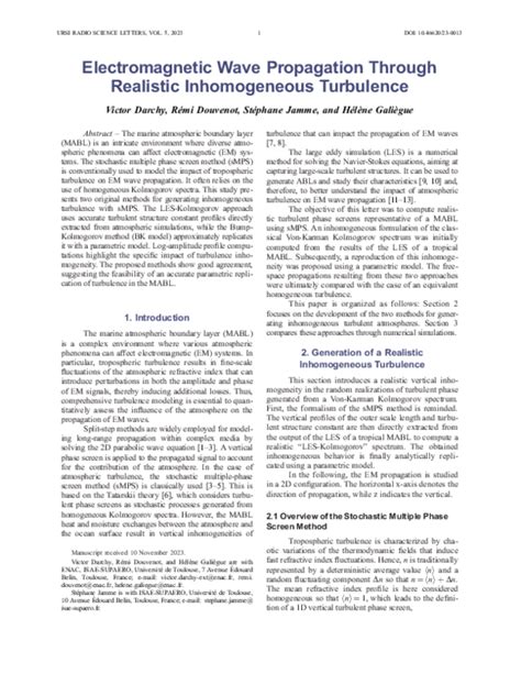 Pdf Electromagnetic Wave Propagation Through Realistic Inhomogeneous Turbulence