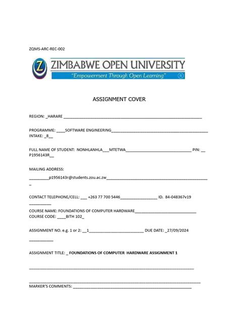 Hardware Assignment 1 2024 Pdf
