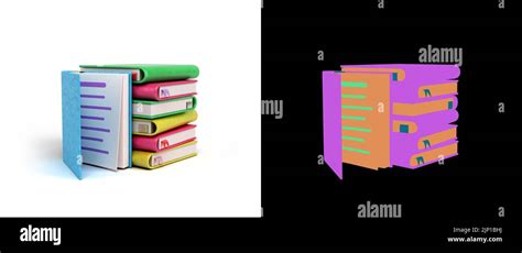 Self Learning Concept Blank Books In Stack D Illustration On White With Alpha Stock Photo Alamy