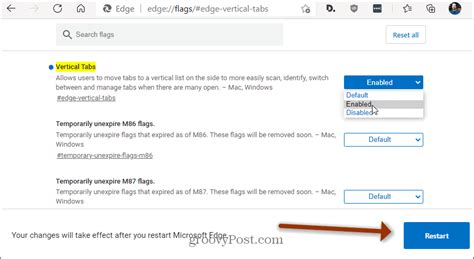 how to enable and use vertical tabs in microsoft edge images and images