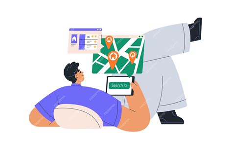 여행 계획 여행 경로 여정 개념 관광객 정보 검색 여행 장소에 대한 평가 연구 방문 할 장소에 대한 평평한 터 일러스트레이션 바탕에 고립 프리미엄 벡터