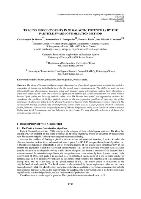 Pdf Tracing Periodic Orbits In 3d Galactic Potentials By The Particle Swarm Optimization