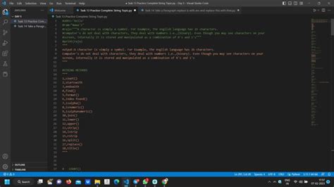 Daisy On Linkedin Task 13 Practice Complete String Topic Kiran Sagar Pythonlife