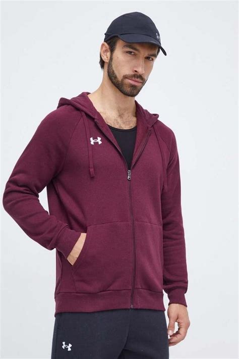 Суичър Under Armour в бордо с качулка с изчистен дизайн Answearbg
