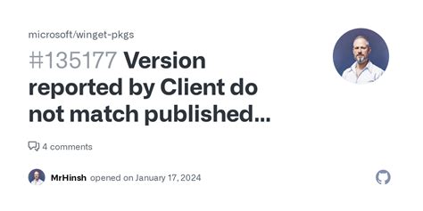 Version Reported By Client Do Not Match Published Manafest · Issue