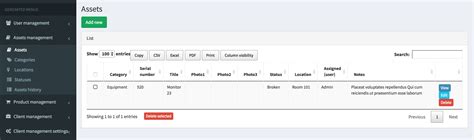 Assets Management Docs