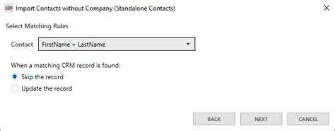 how to import standalone contacts legrand crm knowledge base