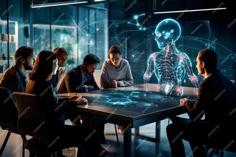 Premium Photo Collaboration Between Humans And Ai Systems In A Work Environment Ai Generative