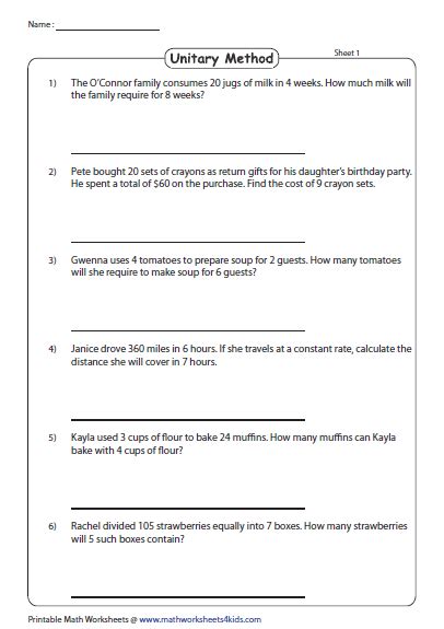 Unitary Method Formula Questions What Is Unitary Method Grade 4