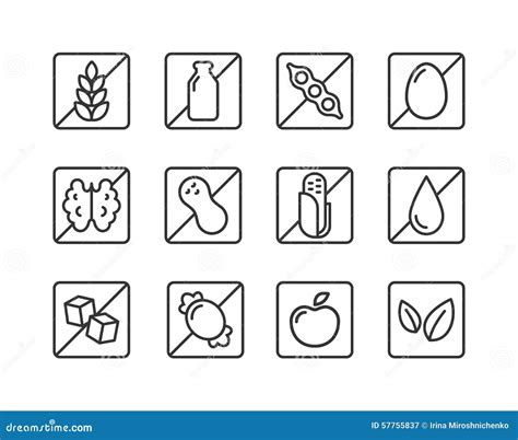 Ingredient Warning Labels Stock Vector Illustration Of Dairy 57755837