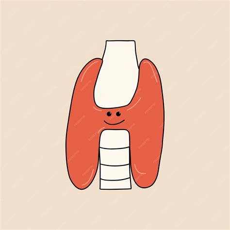 Premium Vector Healthy Thyroid Human Organ In Cartoon Style Vector