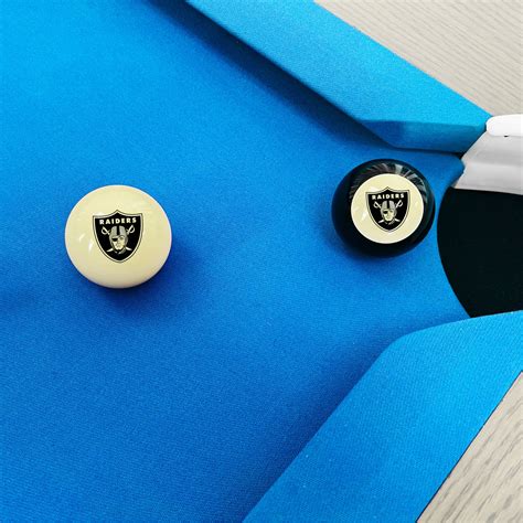 Buy Nfl Las Vegas Raiders Logo Pool Cue Ball And 8 Ball Set