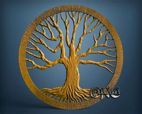Tree Of Life D STL Model CNC Router Engraver Artcam Aspire CNC Files Wood Art Wall