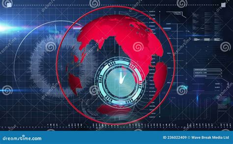 Animation Of Clock Over Globe And Data Processing On Screen Stock Video Video Of Animation