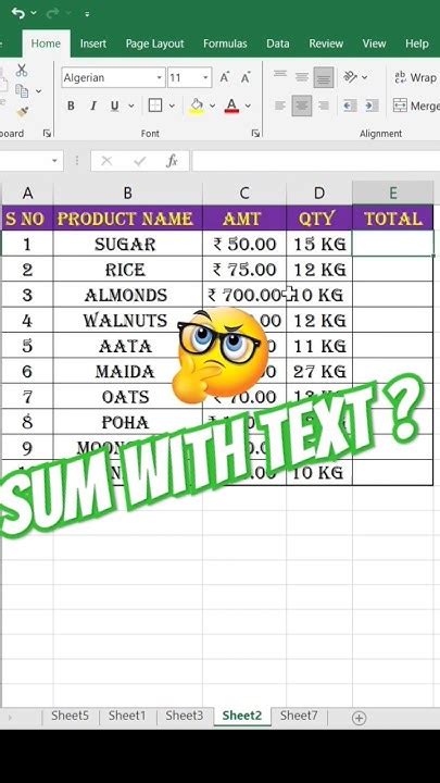 How To Sum With Text Excel Sum Trick Shorts Viral Exceltricks Excel 141 Youtube