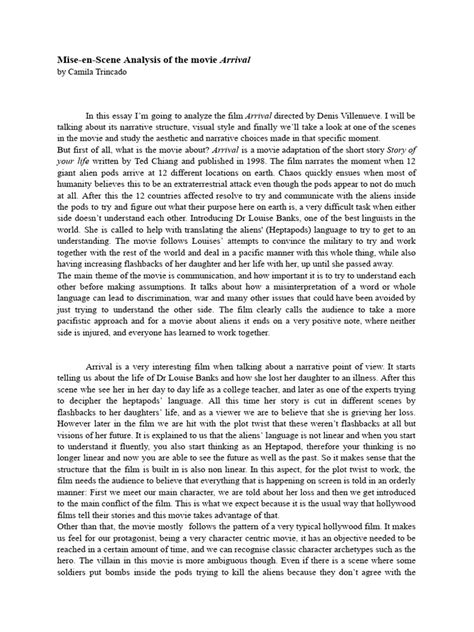 Mise En Scene Analysis Pdf Extraterrestrial Life