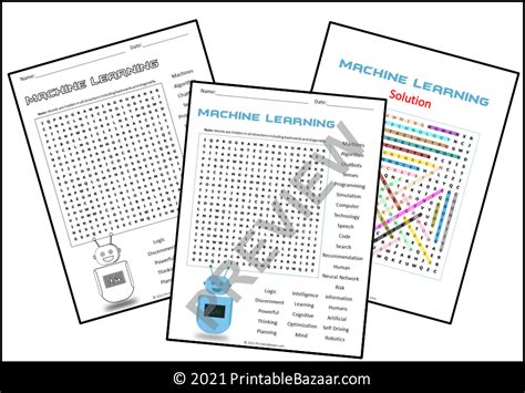 Machine Learning Word Search Puzzle Teaching Resources
