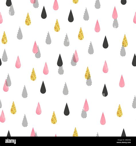 Seamless Vector Pattern With Rain Drops Vector Rainy Background Stock Vector Image Art Alamy