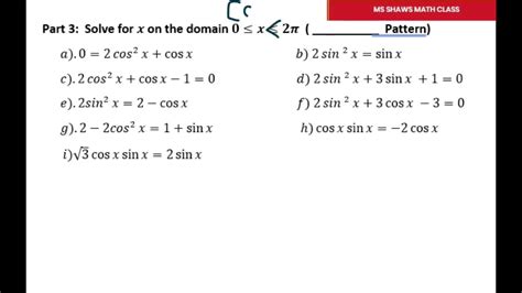 Solve Trigonometric Equations By Factorization Quadratic Form Youtube